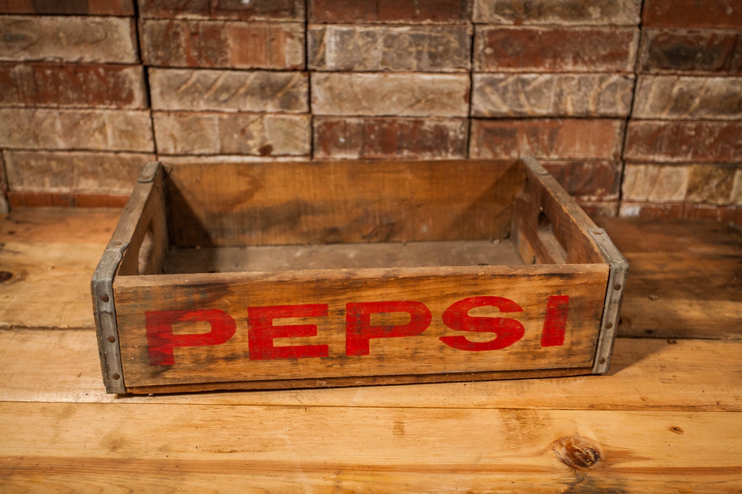 Vintage Pepsi Soda Pop Wooden Crate Primitive Box Carrier Red Wooden ...