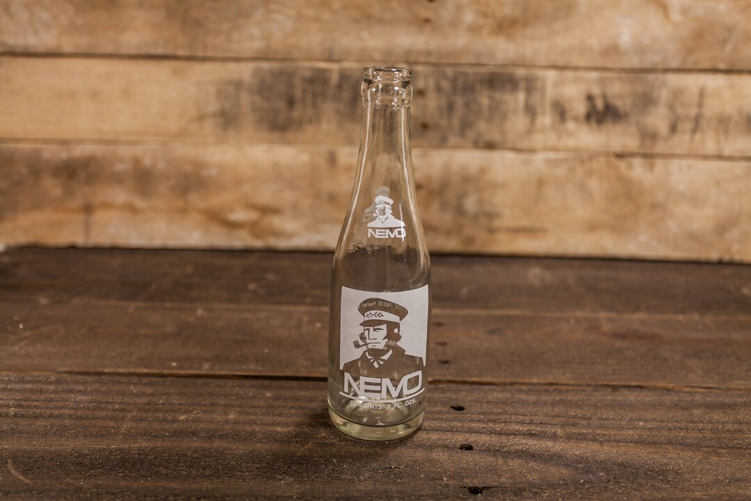 Vintage Nemo 7oz Bottle ACL Glass Bottle White Nemo Bottling Company ...