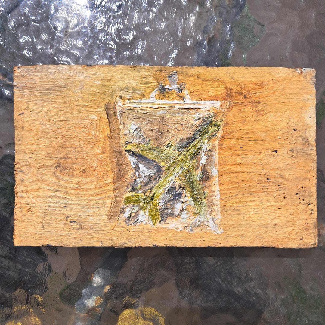 Concorde in a Bag: Oil Painting on Wood, Glittery BCNR Album Art - Etsy
