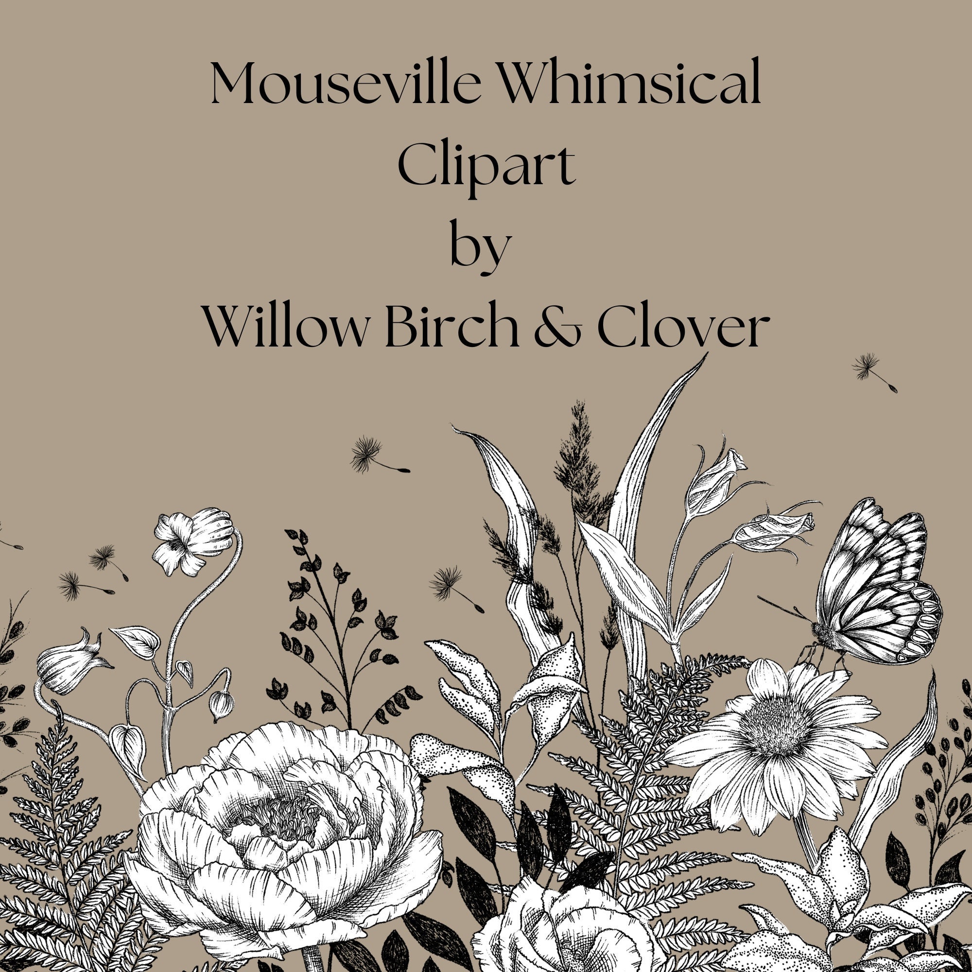 Mouseville Whimsical Clipart Set 17 High-resolution 300 Dpi PNG Files 6 ...