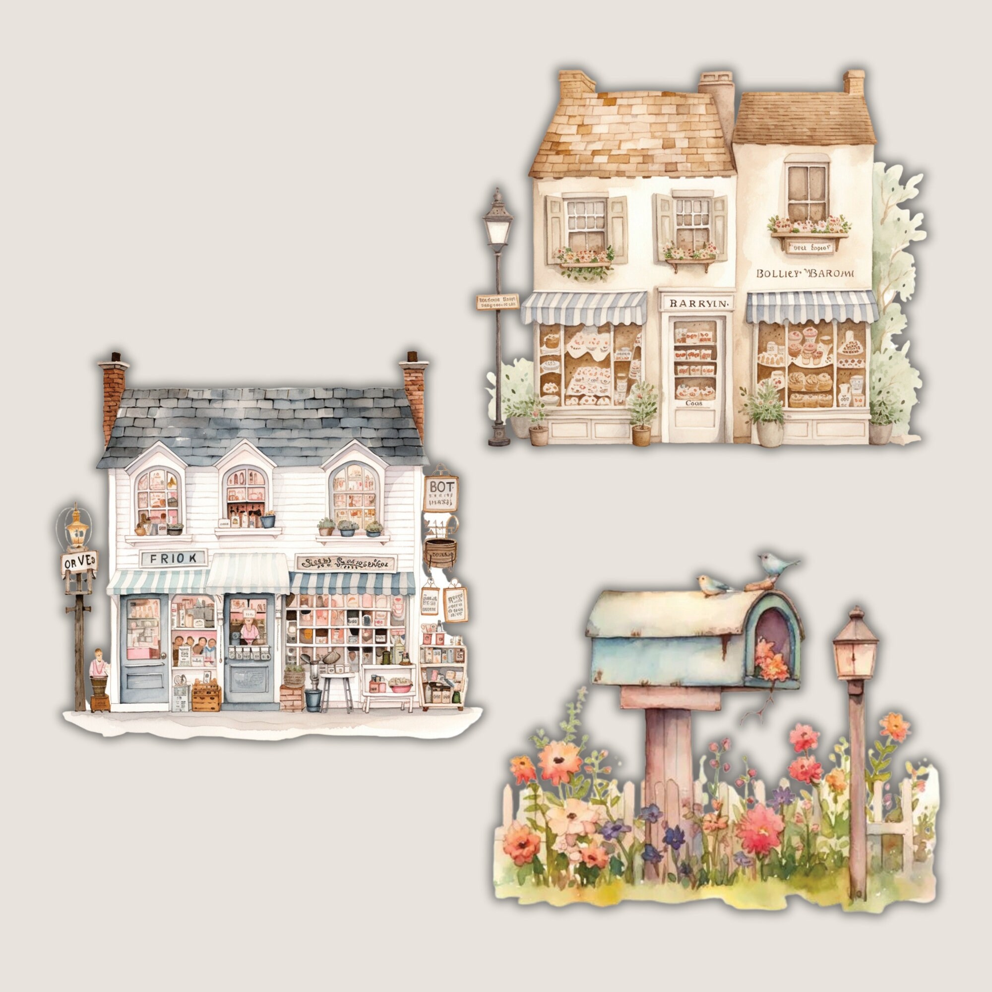 Mouseville Whimsical Clipart Set 17 High-resolution 300 Dpi PNG Files 6 ...