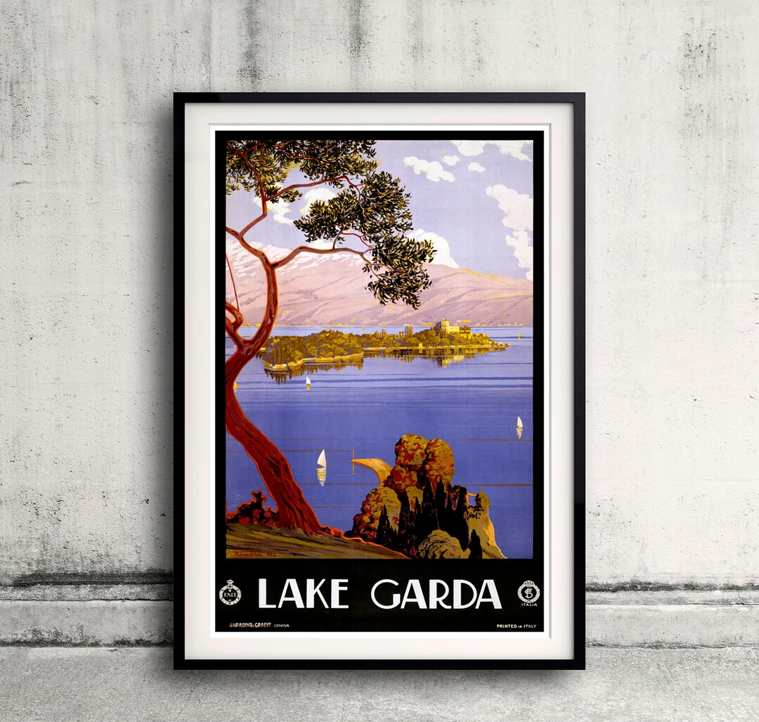 Lake Garda Travel Poster 1920 Vintage Travel Poster Fine Art Glicée ...