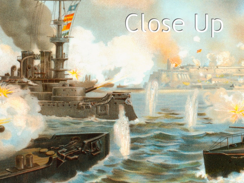 Bombardment of San Juan, Porto Rico - 1898 - Fine Art Glicée Poster ...