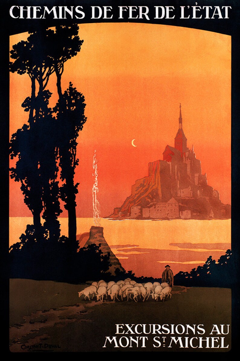Mont St Michel, French Travel Poster Fine Art Glicée Poster Digital ...