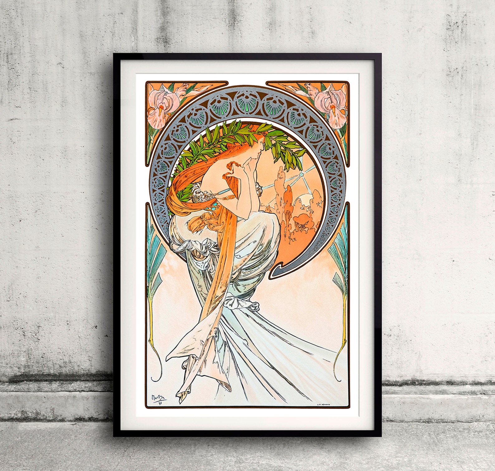 The Arts, Poetry by Alphonse Mucha- 1898 - Fine Art Glicée Poster ...