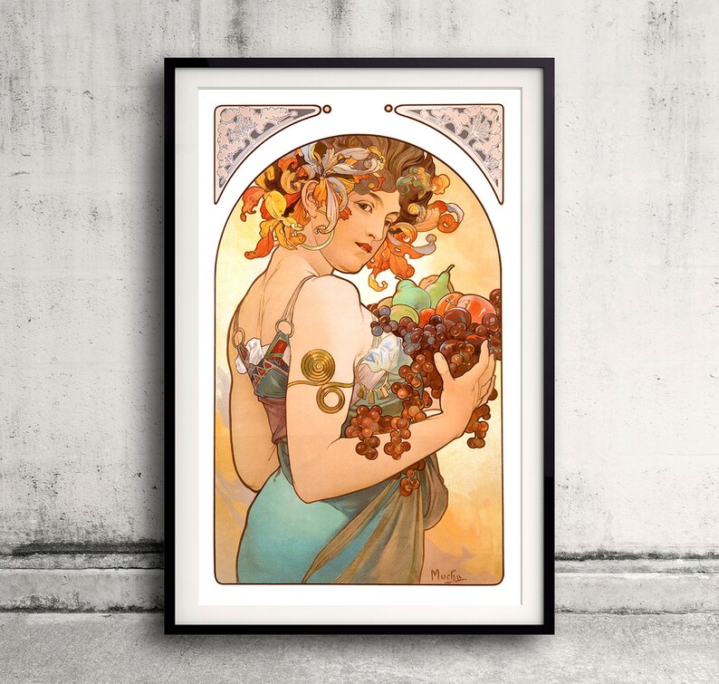The Fruit by Alphonse Mucha 1897 Fine Art Glicée Poster - Etsy