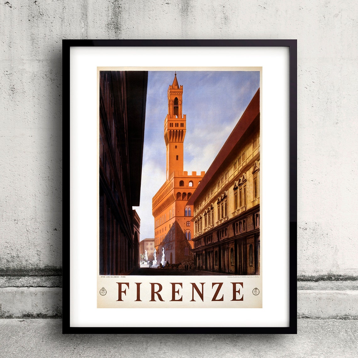 Firenze Vintage Travel Poster Digital Wall Art Illustration | Etsy