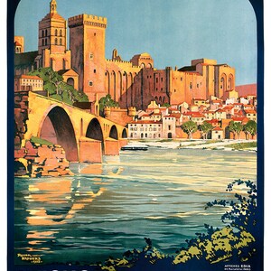 Avignon, French Travel Poster - Fine Art Glicée Poster Digital Wall Art ...