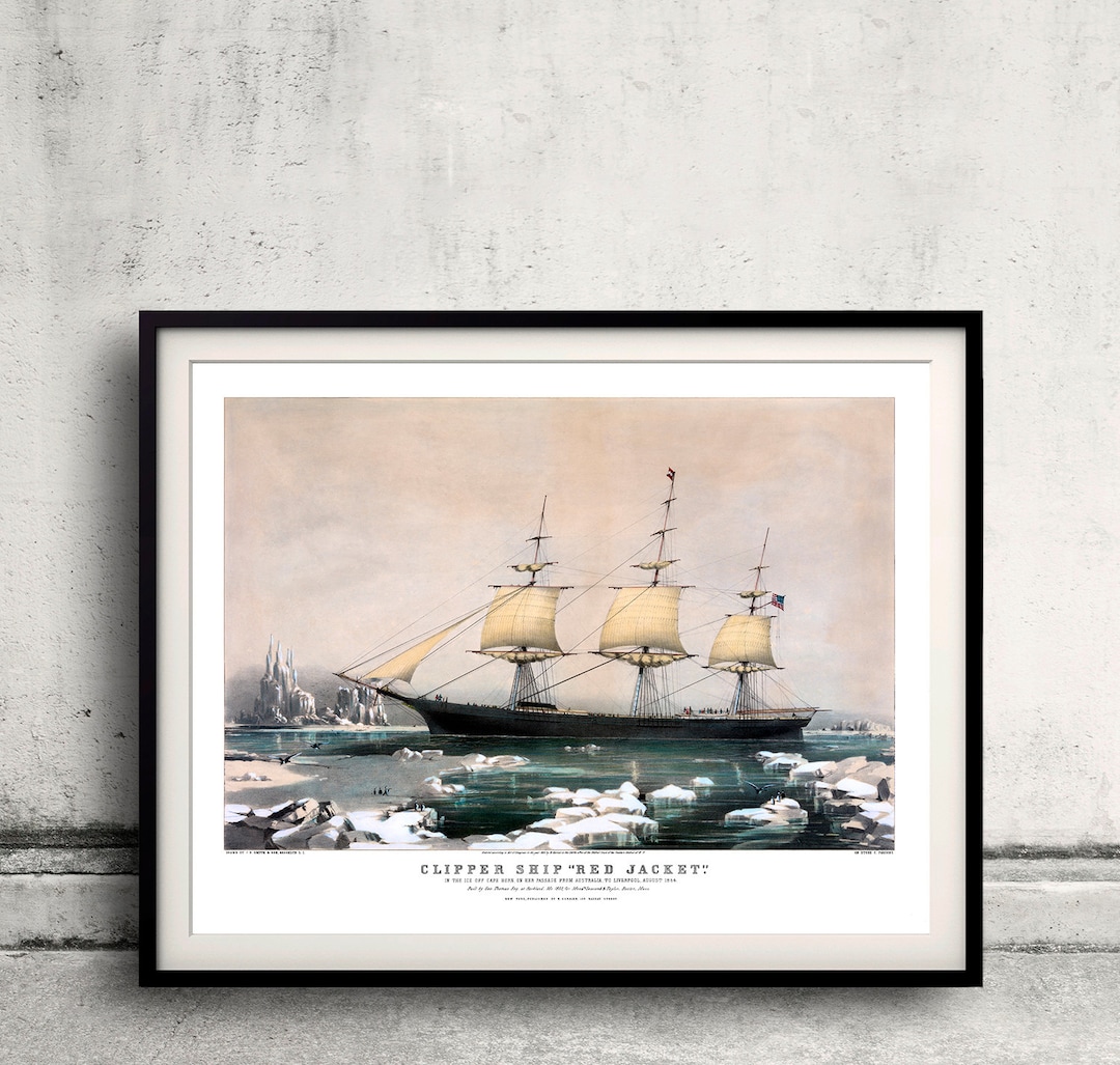 Clipper Ship Red Jacket - 1855 - Fine Art Glicée Poster Digital Wall ...