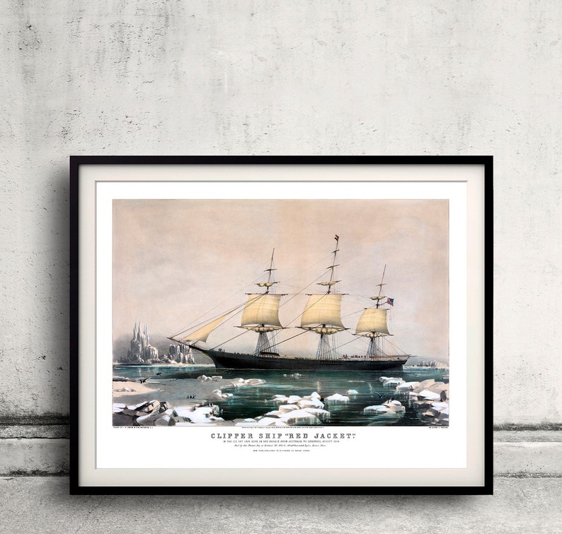 Clipper Ship Red Jacket - 1855 - Fine Art Glicée Poster Digital Wall ...