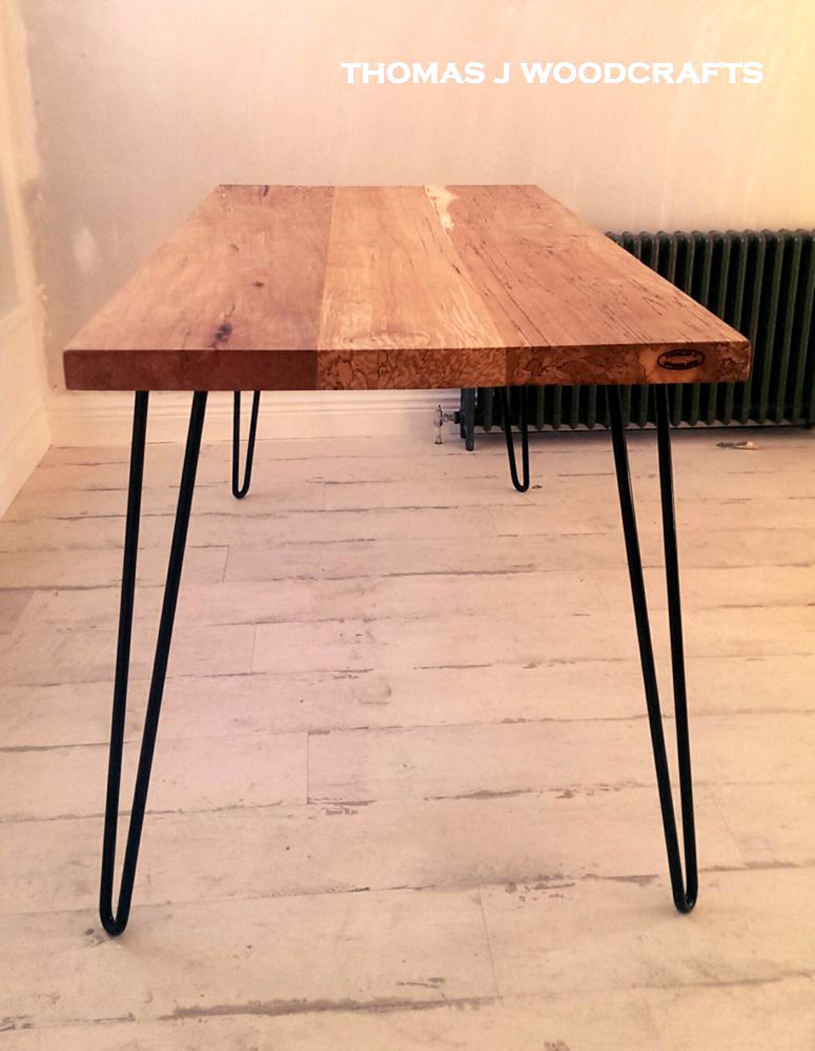 Irish Spalted Beech Dining Table With Hairpin Legs - Etsy