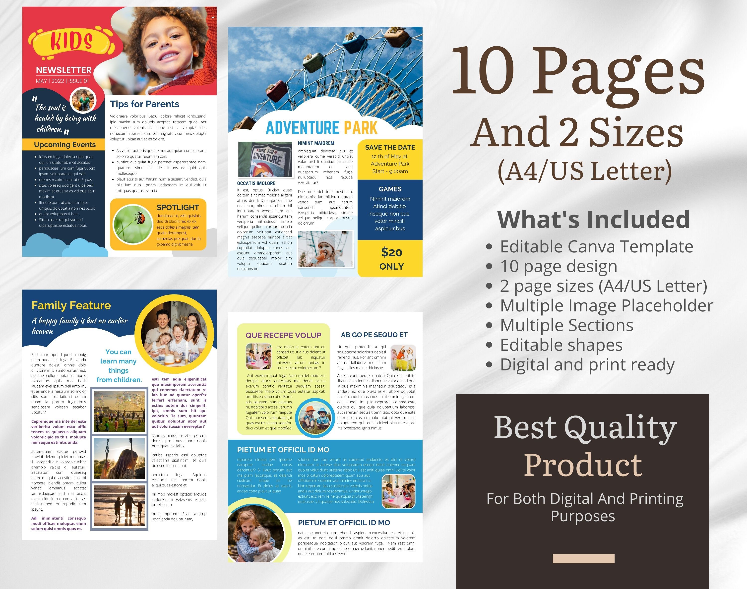 Kids Email NEWSLETTER TEMPLATE 10 Pages Editable (Download Now) - Etsy