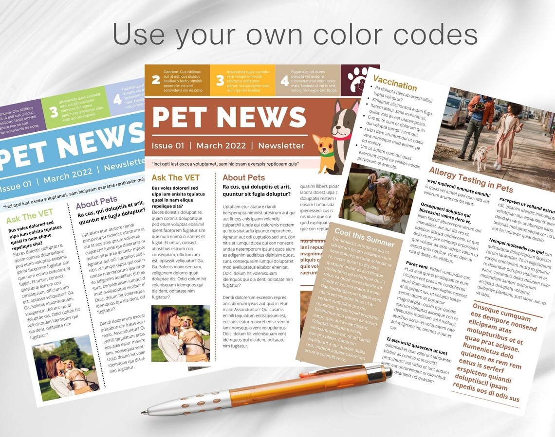Pet Email NEWSLETTER TEMPLATE Editable on Canva, Digital and Printable ...