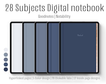 DIGITAL NOTEBOOK Goodnotes 28 Subjects Digital Notability | Etsy