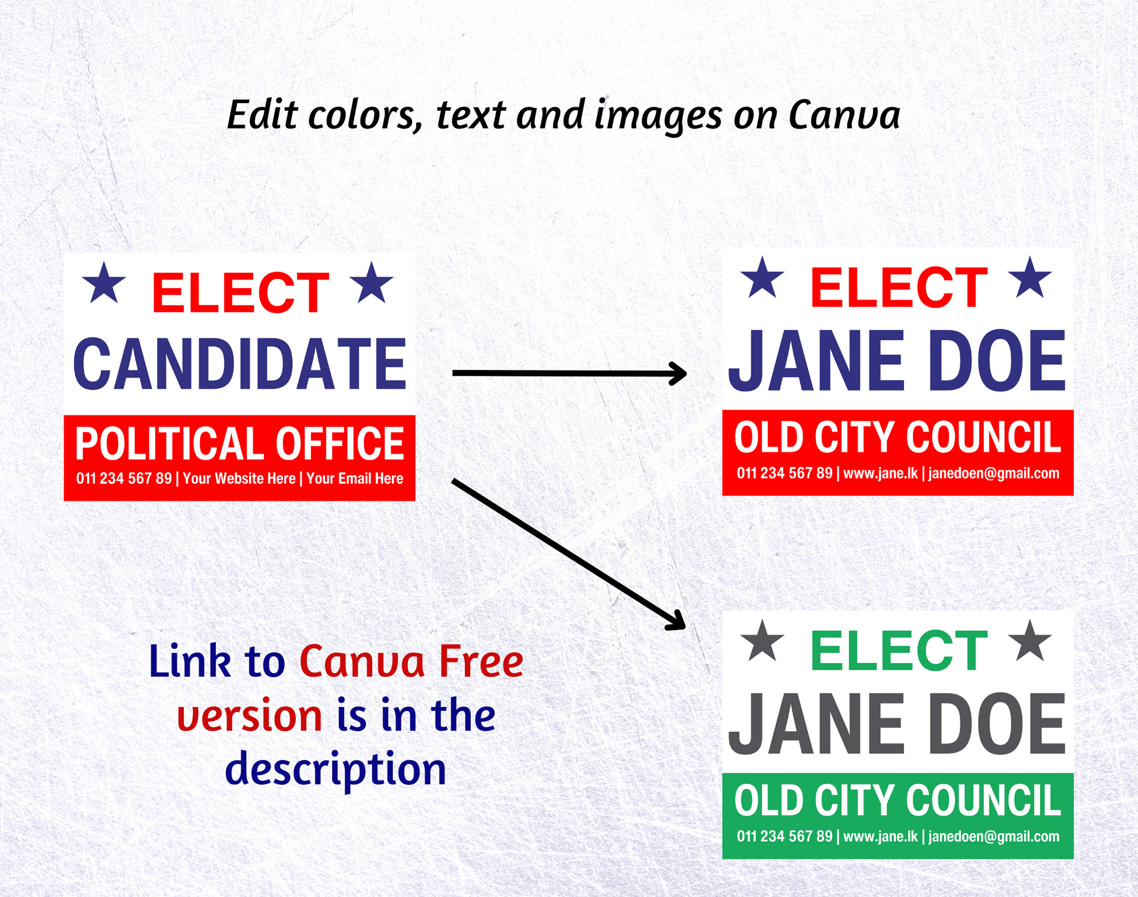 VOTE FOR ME Banner Canva Template Election Poster, United States of ...