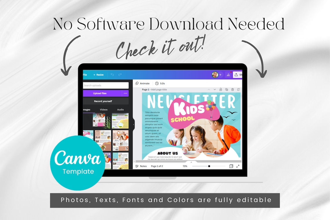 Email Newsletter Template for Kids, Editable Canva Template, Digital ...