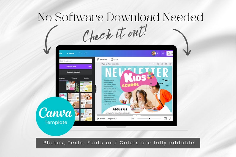 Email Newsletter Template for Kids, Editable Canva Template, Digital ...