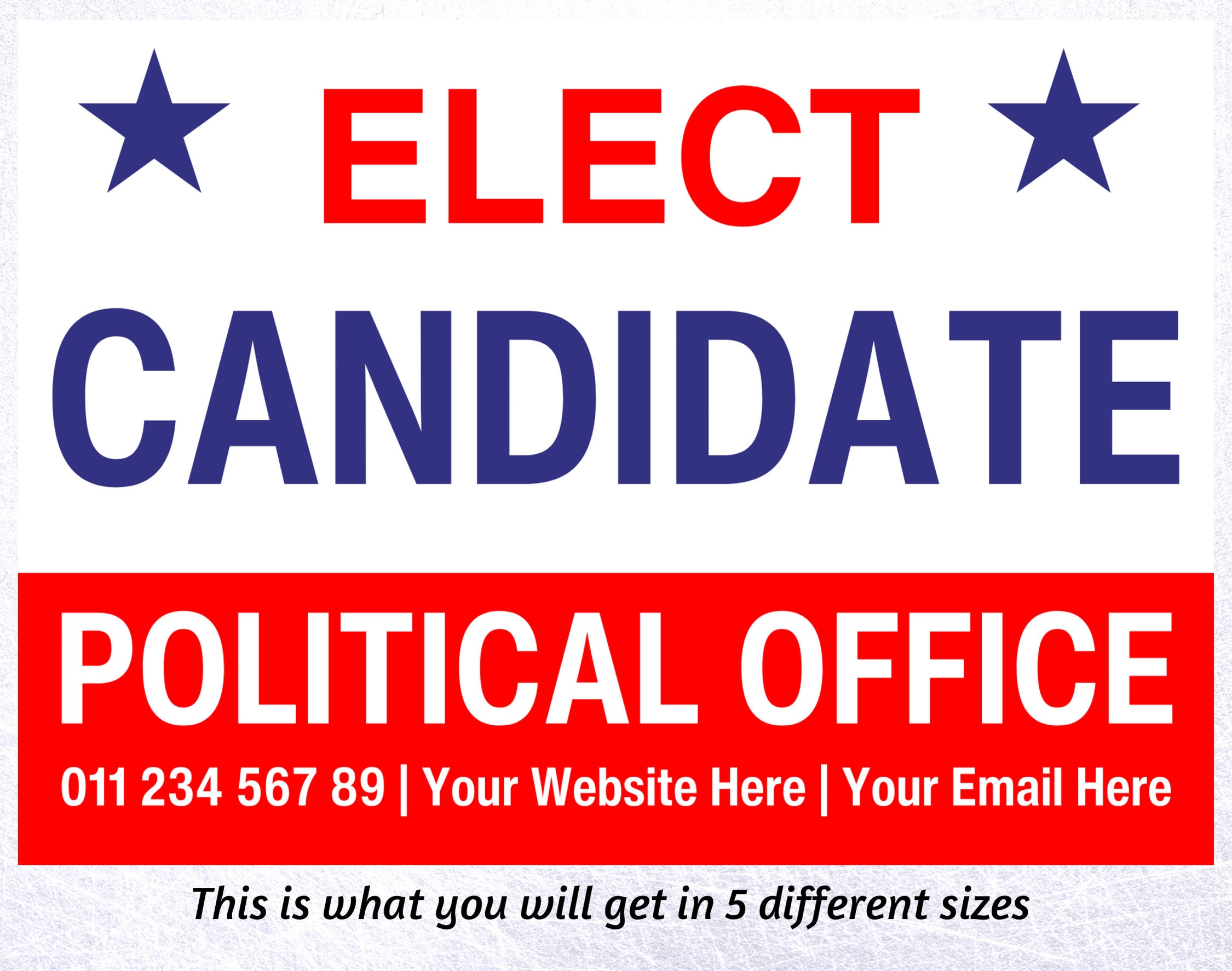 VOTE FOR ME Banner Canva Template Election Poster, United States of ...