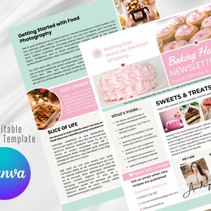 Bakery Newsletter Template: Editable Canva Layout (digital Download) - Etsy