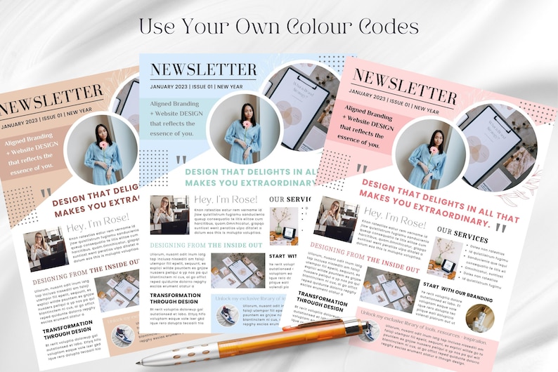 Editable Newsletter Template: Modern Canva Layout (A4 & US Letter) - Etsy