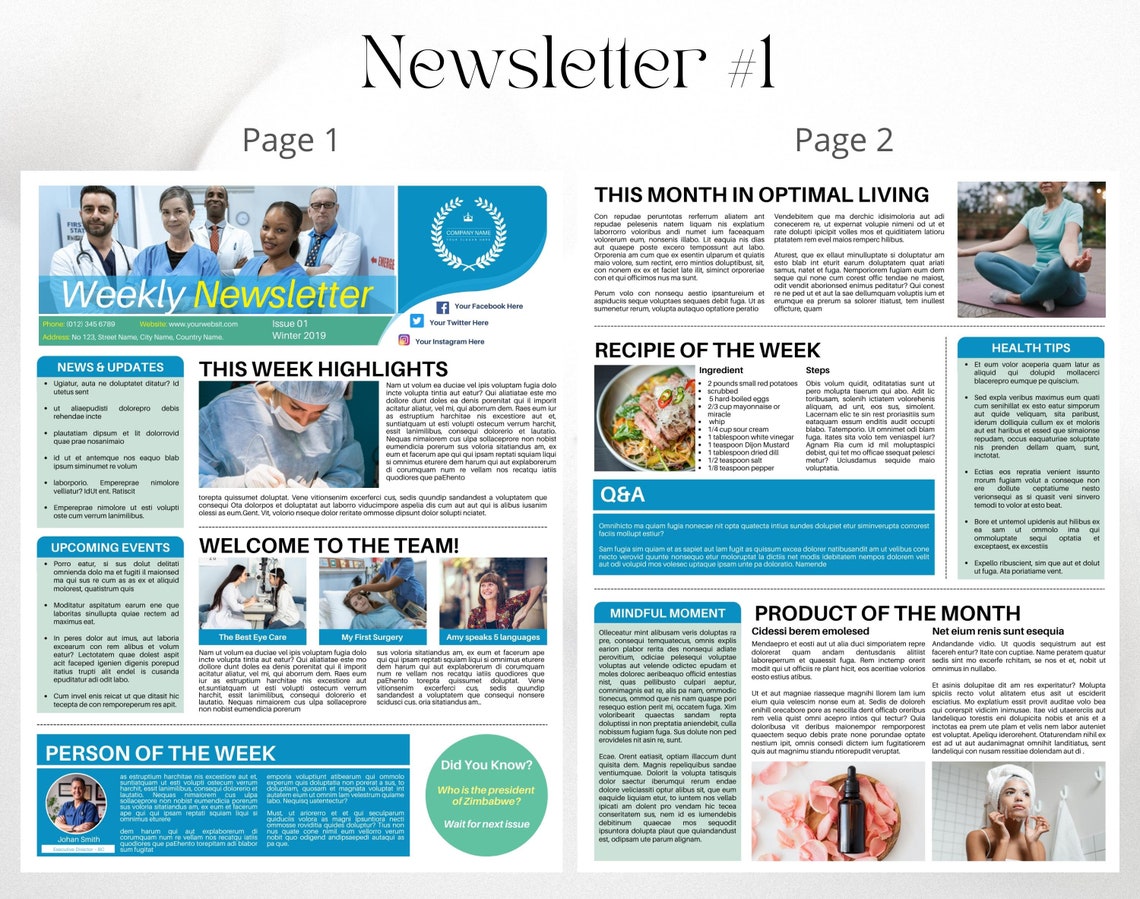 Email NEWSLETTER TEMPLATES Bundle Editable on Canva, Digital and ...