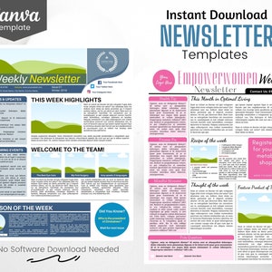 Email NEWSLETTER TEMPLATES Bundle Editable on Canva, Digital and ...