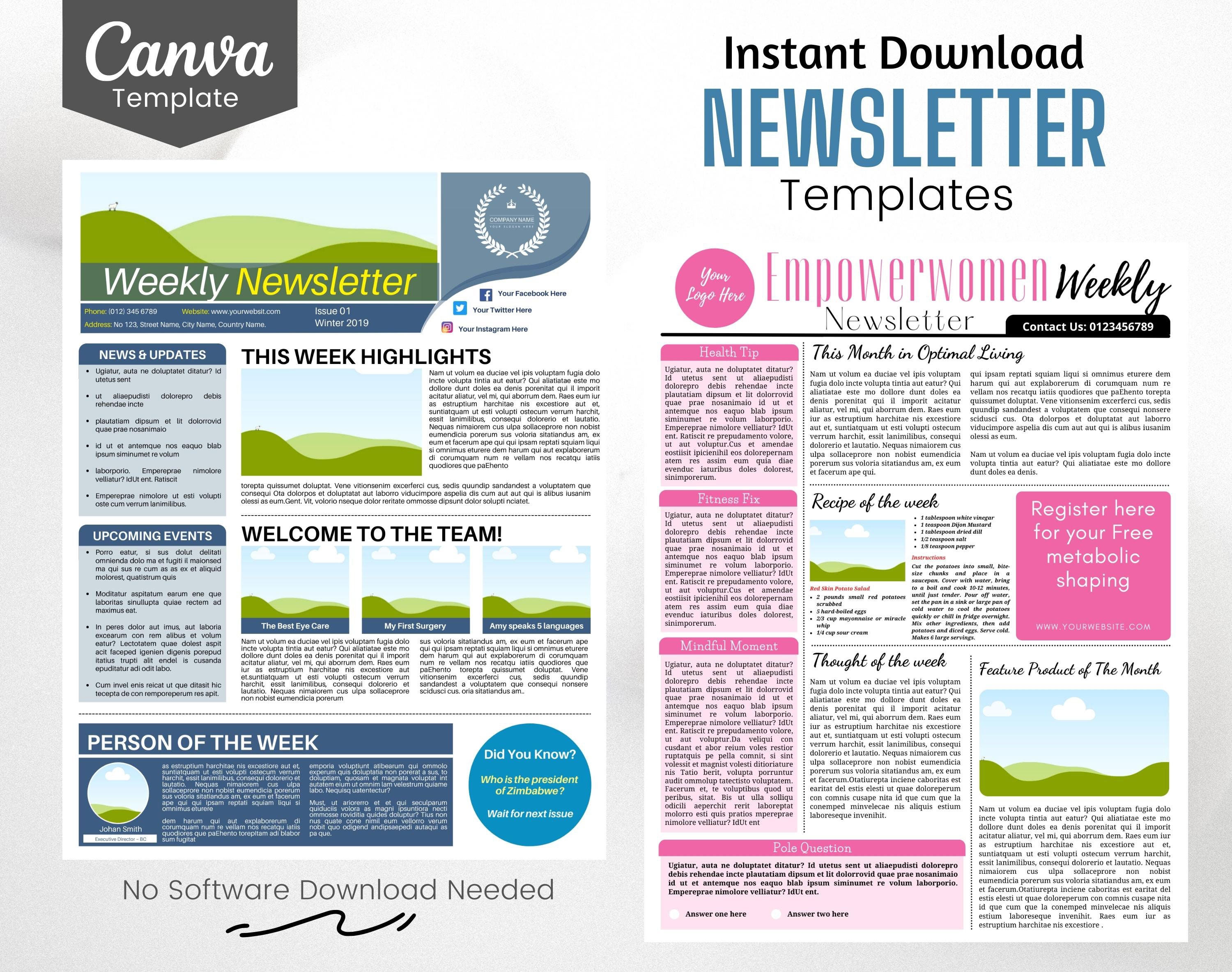 Email NEWSLETTER TEMPLATES Bundle Editable on Canva, Digital and ...