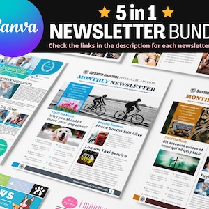 Email NEWSLETTER TEMPLATES Bundle Editable on Canva, Digital and ...