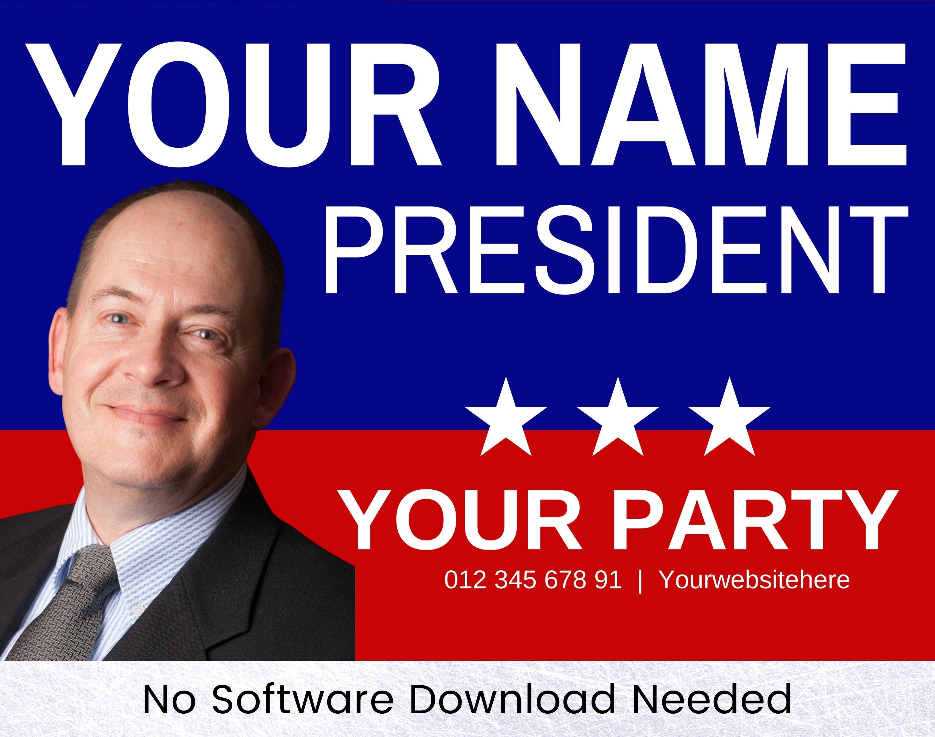 Vote for Me Banner: Political Campaign Flyer Canva Template (digital ...