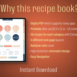 Digital Recipe Book: Meal Planner, Cookbook Template (goodnotes ...