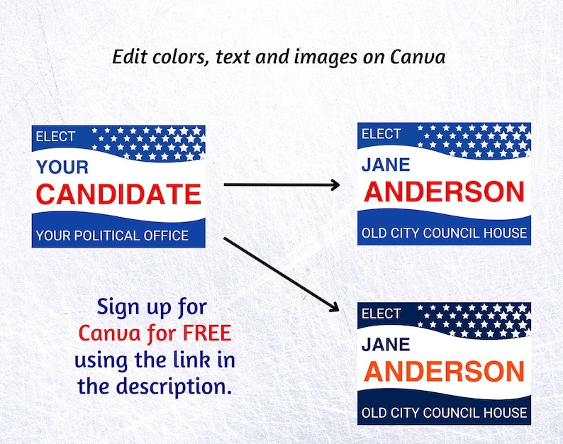 Vote for Me Banner: USA Election Campaign Poster (canva Template) - Etsy