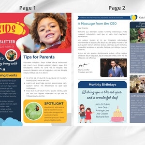 Kids Email NEWSLETTER TEMPLATE (10 Pages) Editable on Canva, Digital ...