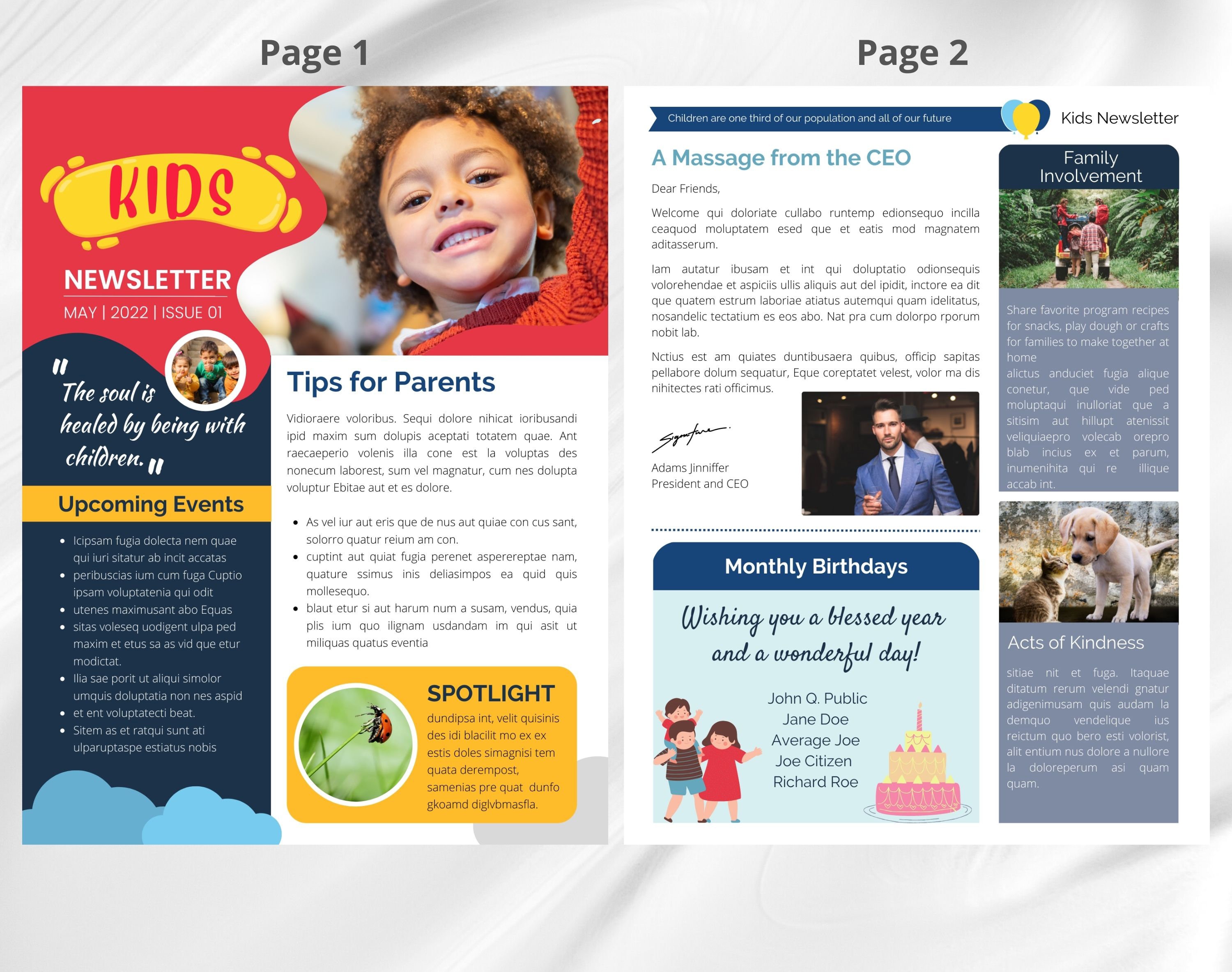 Kids Email NEWSLETTER TEMPLATE 10 Pages Editable (Download Now) - Etsy