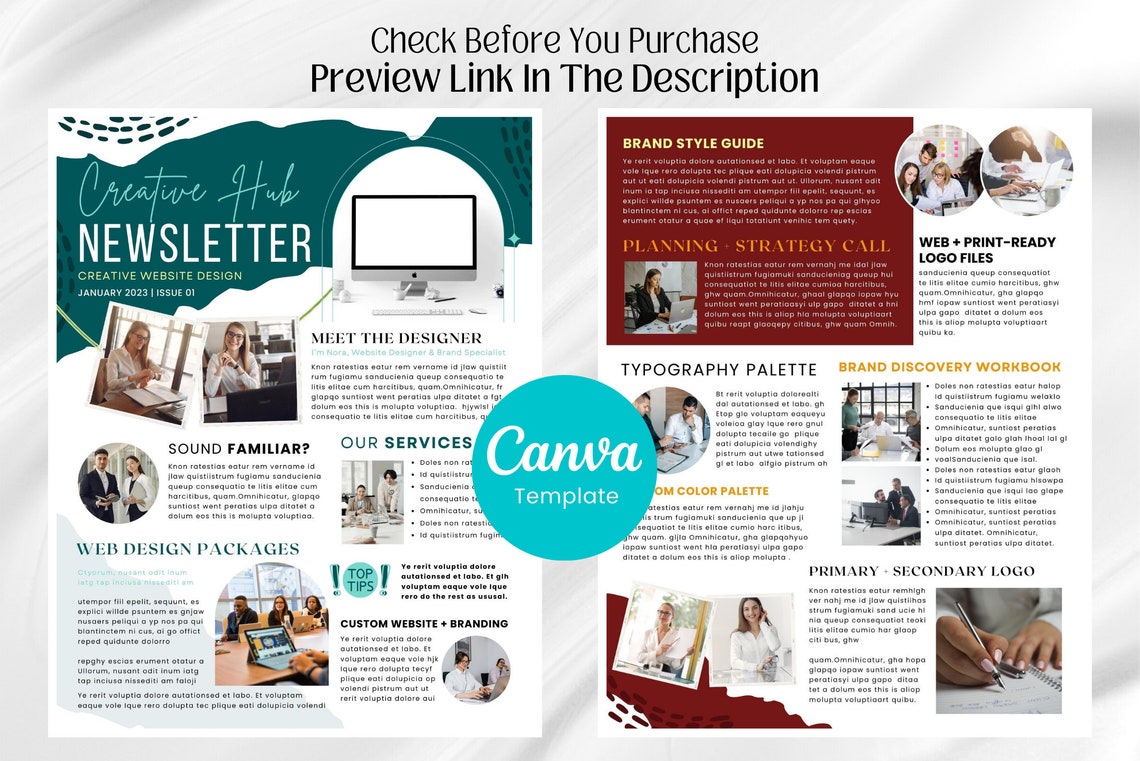 Email NEWSLETTER TEMPLATE Editable on Canva, Digital and Printable ...