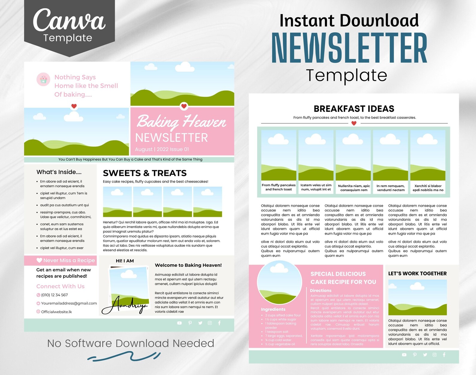 Bakery Newsletter Template: Editable Canva Layout (digital Download) - Etsy