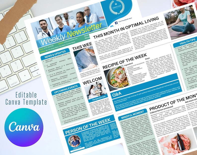 Editable Canva Newsletter Template: Printable Email Marketing (digital ...