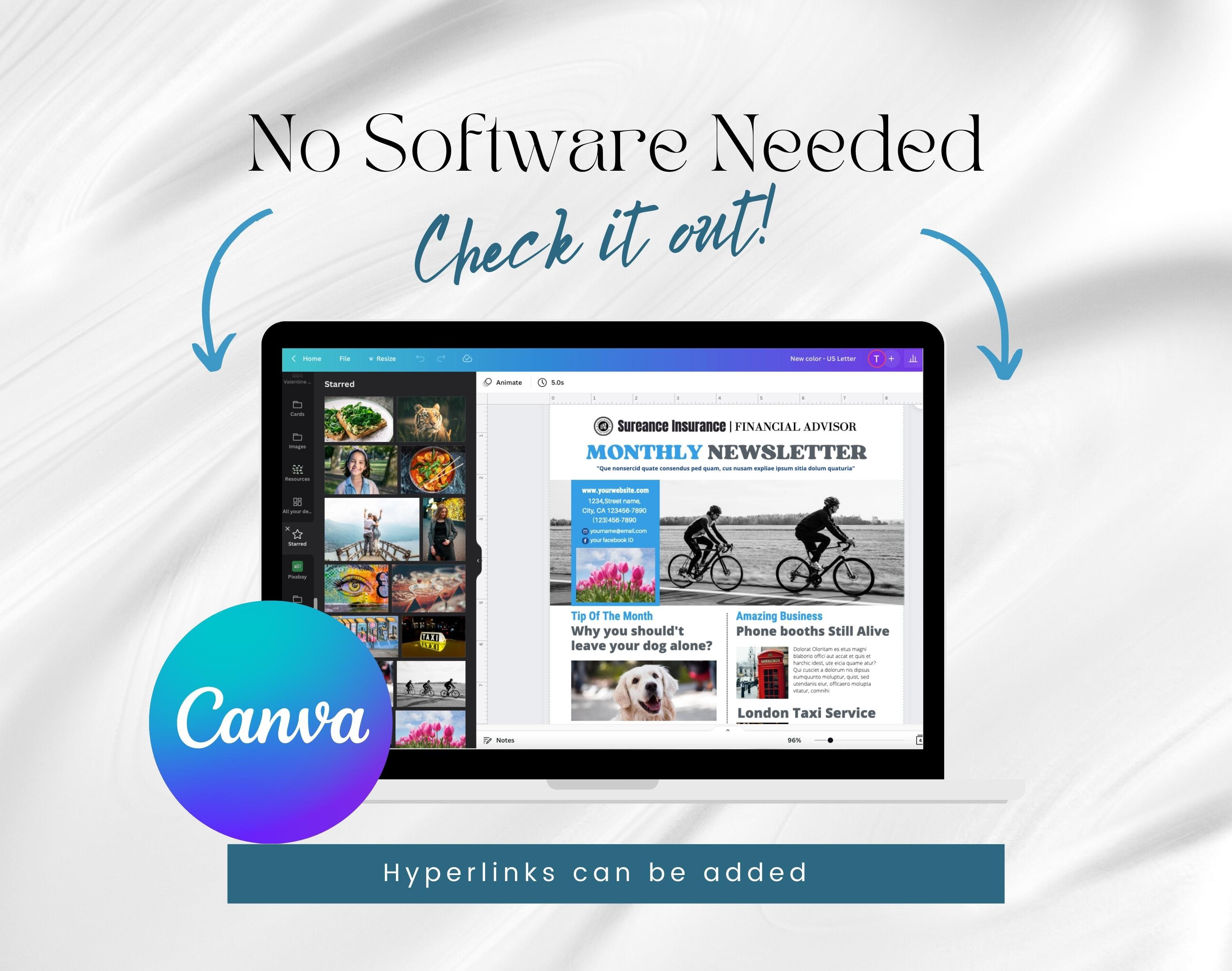 Email NEWSLETTER TEMPLATE Editable on Canva Digital and - Etsy