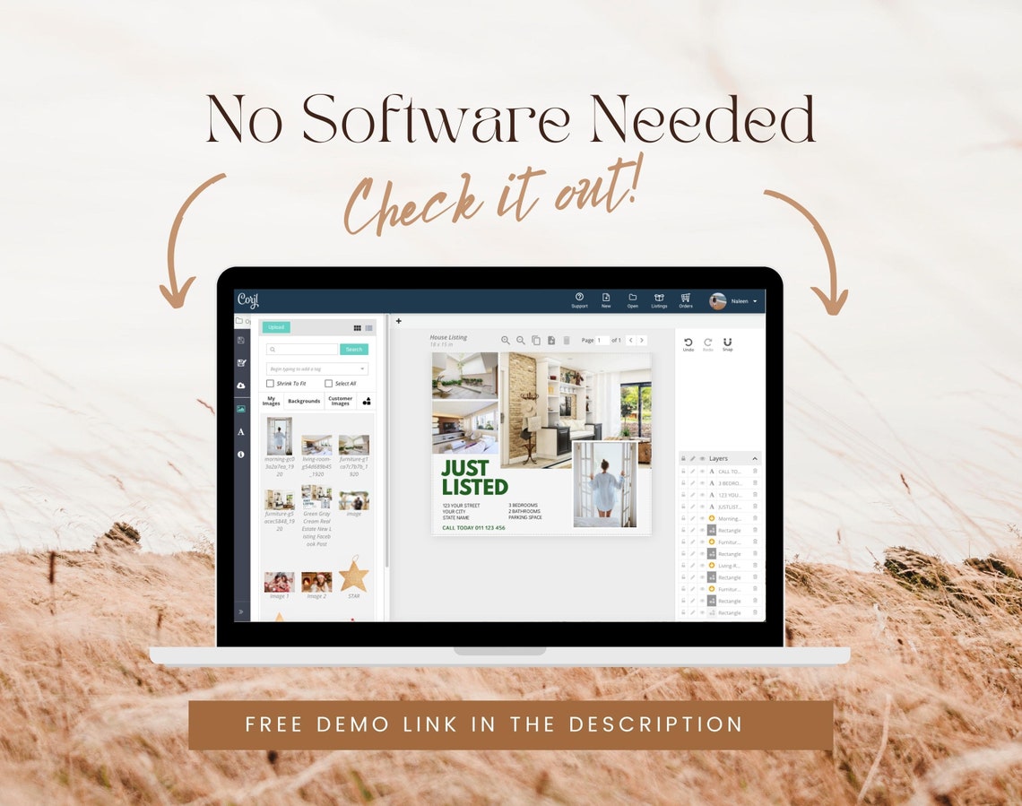 Instant Download Real Estate Listing Template Customisable - Etsy