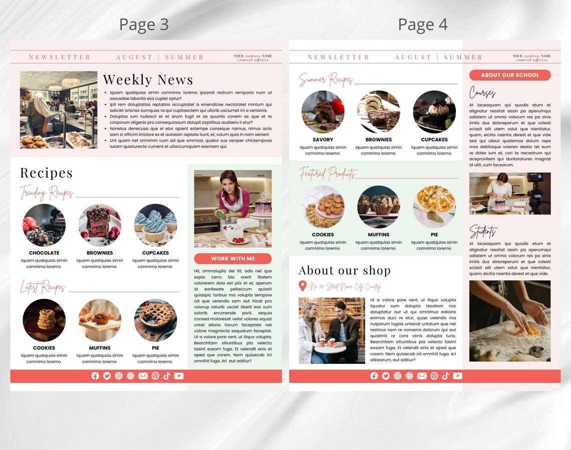 Bakery Email NEWSLETTER TEMPLATE Editable on Canva, Digital and ...