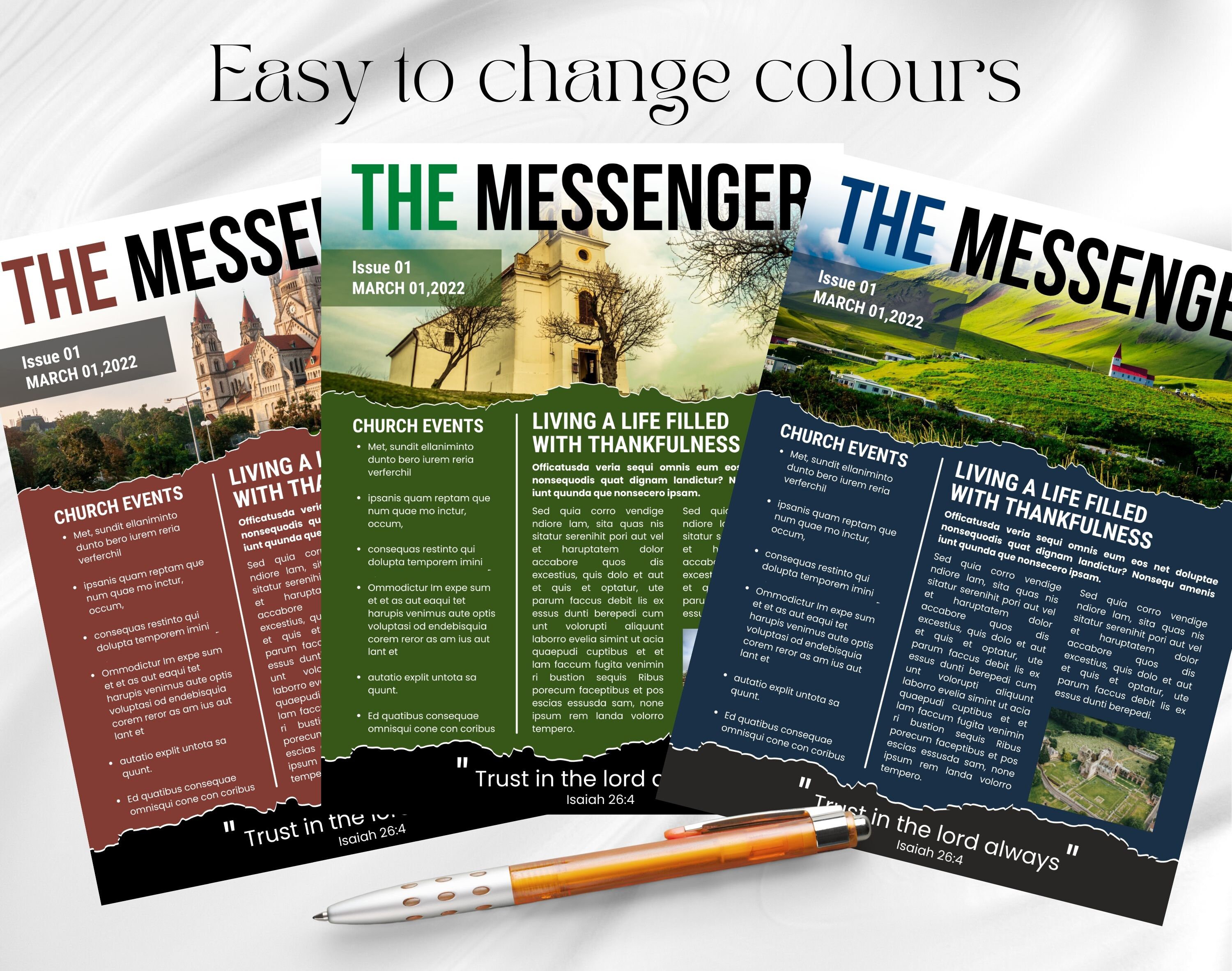 CHURCH Flyer NEWSLETTER Editable Canva Template, Digital and Printable ...