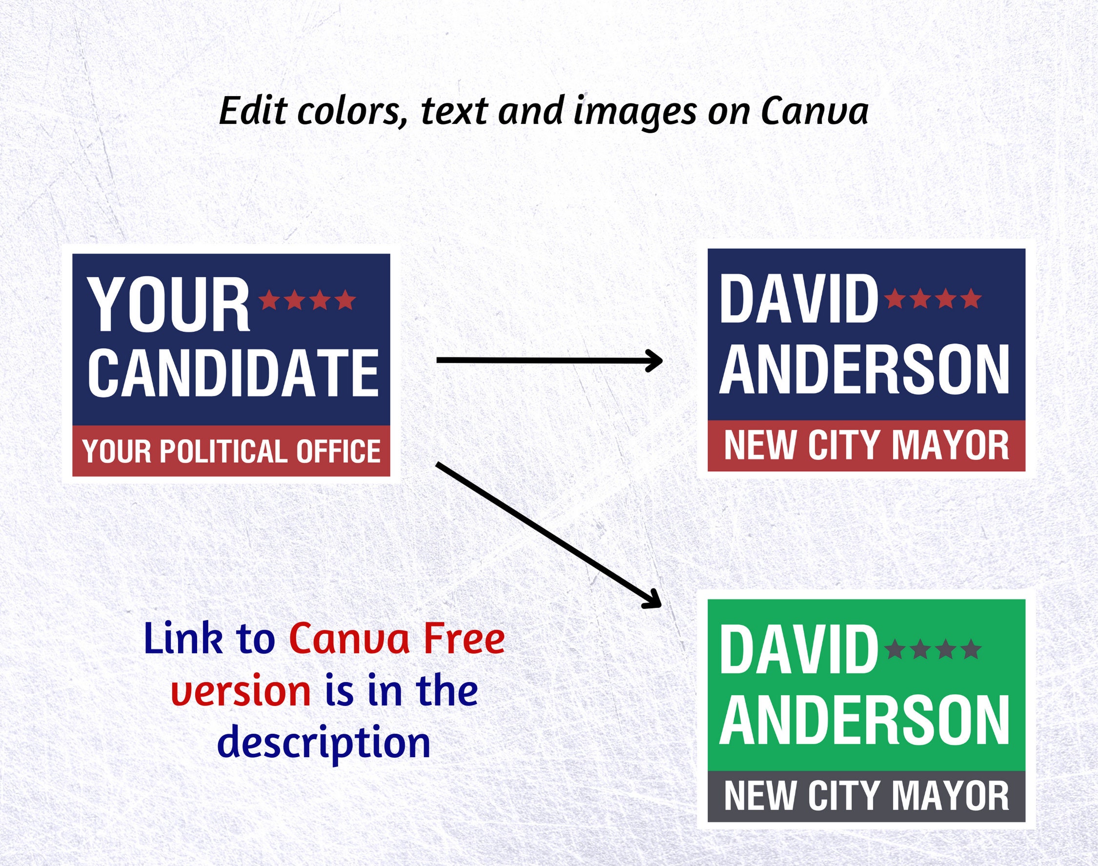 VOTE FOR ME Banner Canva Template Election Poster, United States of ...