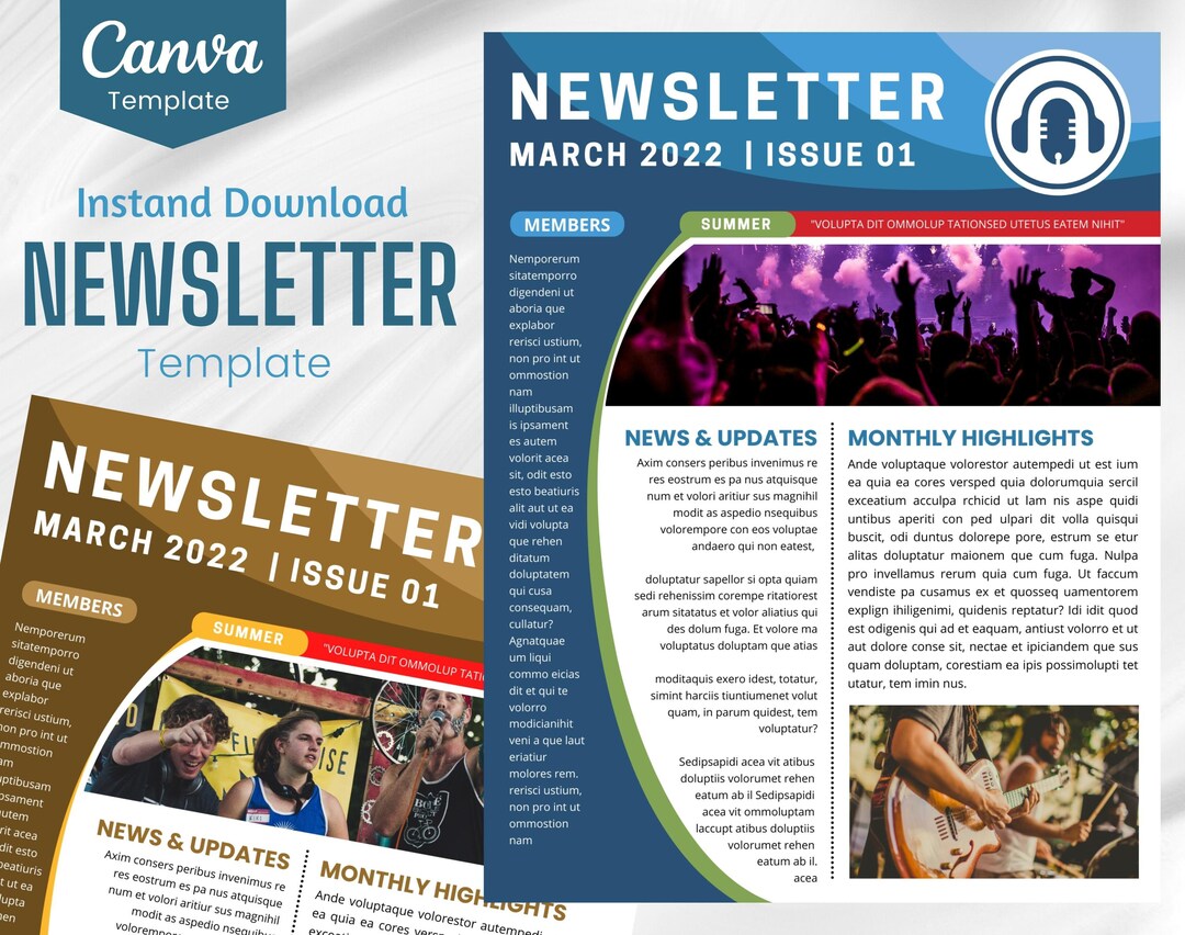 Music Newsletter Template: Editable Canva Design (digital Download) - Etsy