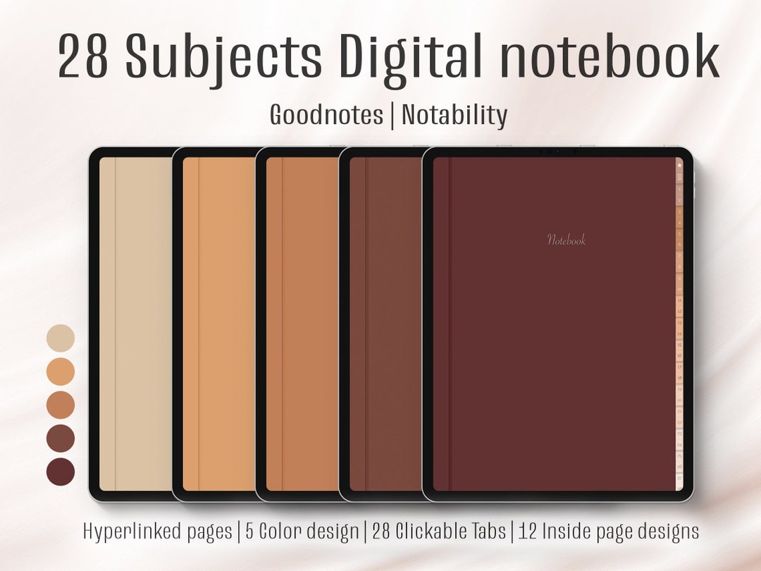 DIGITAL NOTEBOOK Goodnotes, 28 Subjects, Digital Notability Notebook ...