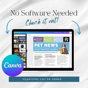 Pet Email Newsletter Template: Editable Canva Design (digital Download ...
