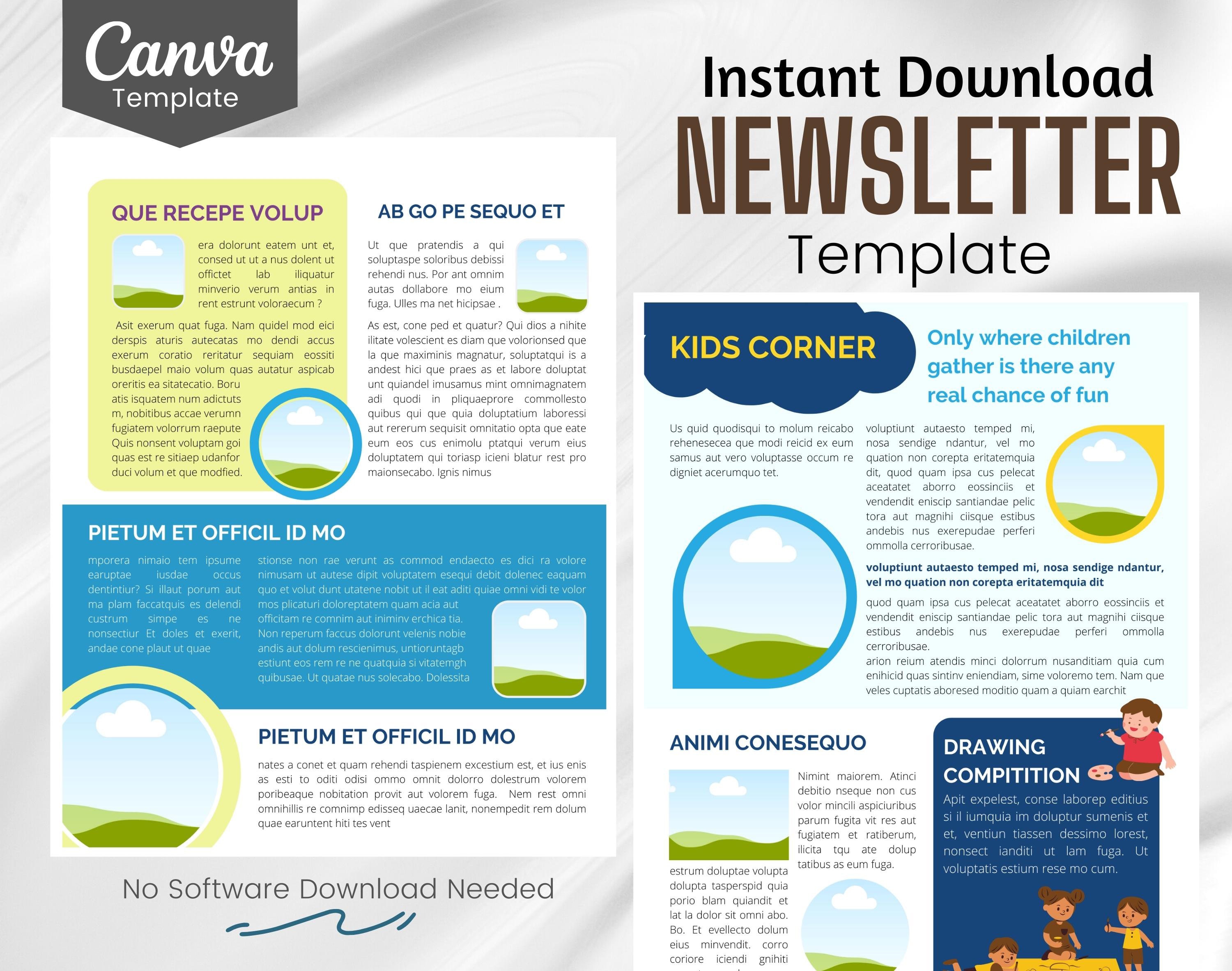 Kids Email NEWSLETTER TEMPLATE 10 Pages Editable (Download Now) - Etsy