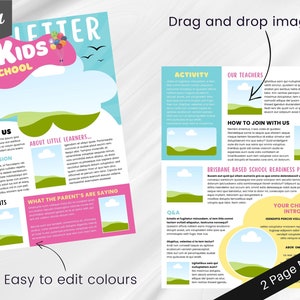 Email Newsletter Template for Kids, Editable Canva Template, Digital ...