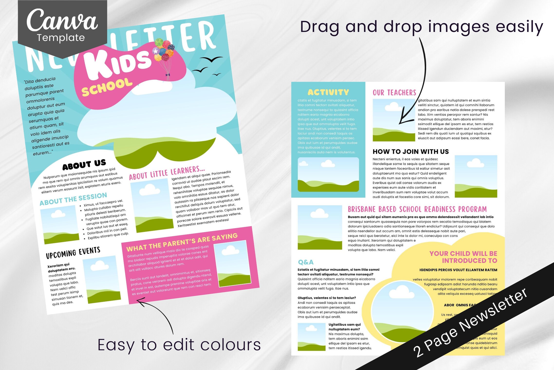 Email Newsletter Template for Kids, Editable Canva Template, Digital ...