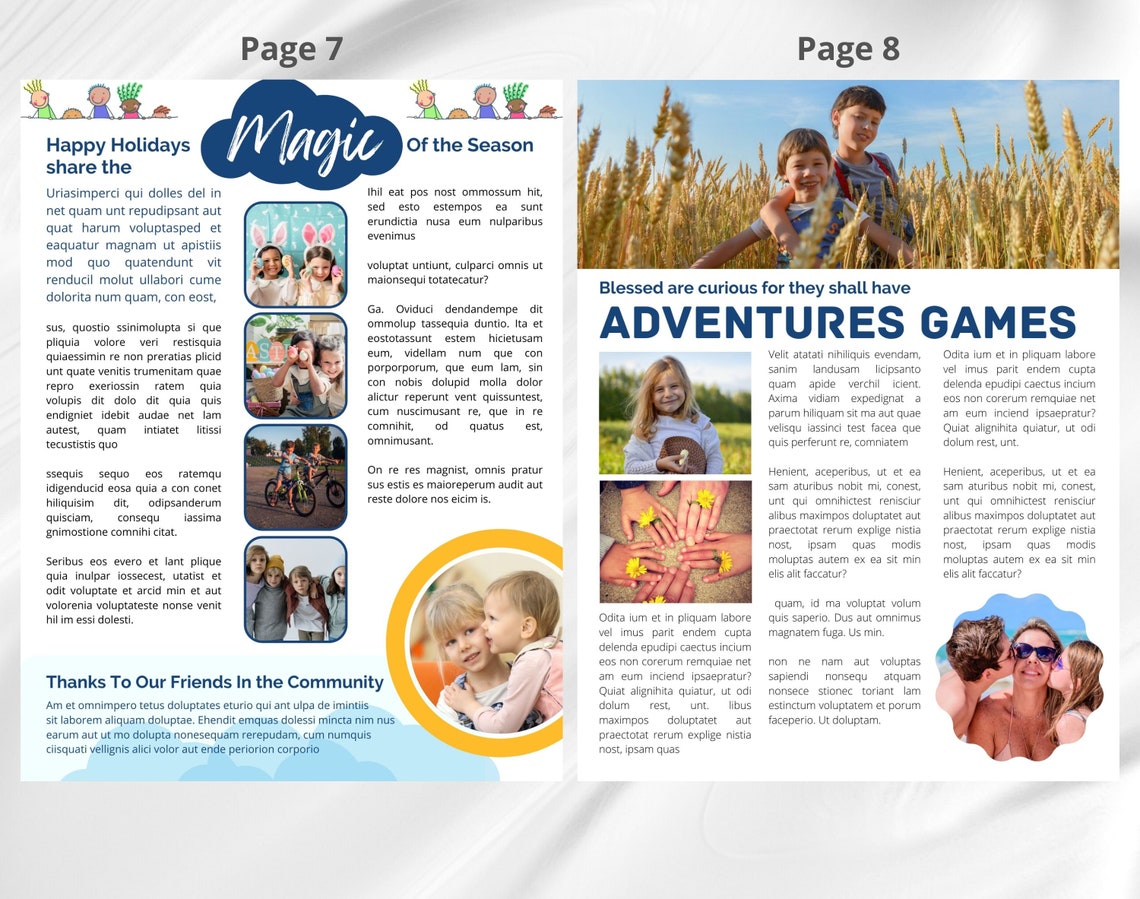 Kids Email NEWSLETTER TEMPLATE 10 Pages Editable (Download Now) - Etsy