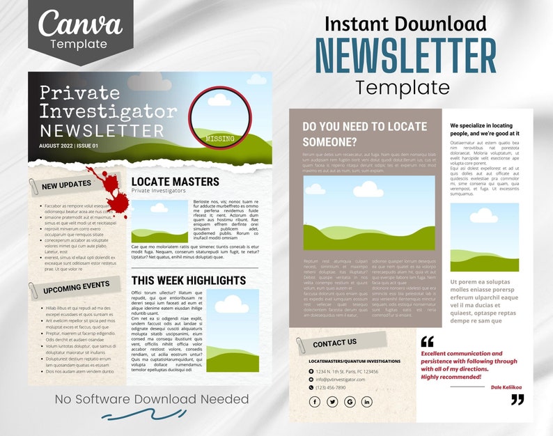 Email NEWSLETTER TEMPLATE Editable on Canva, Digital and Printable ...
