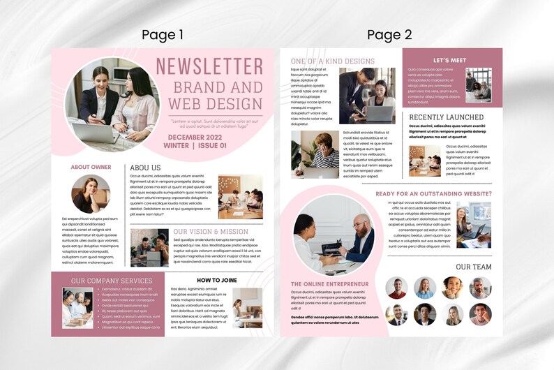 Self-editable Canva Newsletter Template Digital & Printable Instant ...